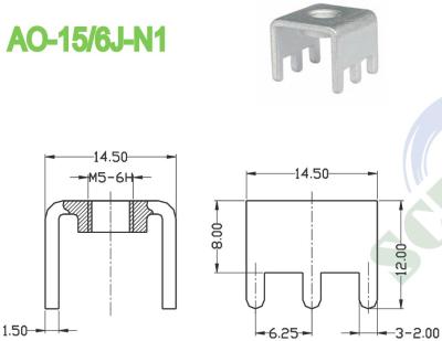 China Acessórios de blocos de terminais de PCB Latão 6.25*13.00mm Conectores de terminais de fio 85A M5 à venda