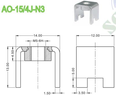 China M5 High Current Terminal Block Accessories 90A PCB Red Copper 8.50*12.50mm for sale