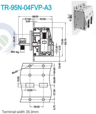Cina Cavo ad angolo retto attraverso il pannello blocchi terminali connettore 230A 300V 25,0mm Utilizzo in alimentazione in vendita