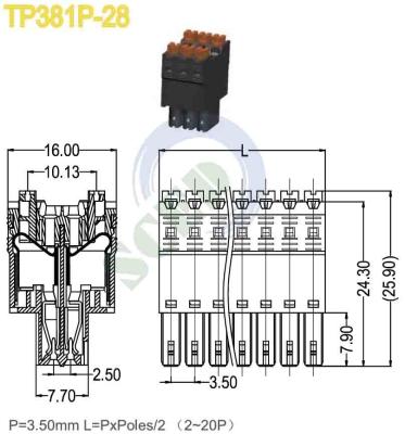 중국 컴팩트 플러그 인 터미널 블록 5A 전류와 φ1.2mm PCB 구멍 지름 판매용