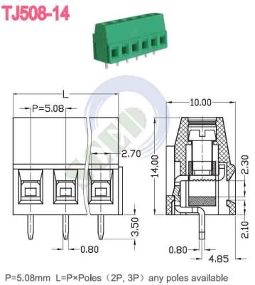 China Instalação fácil com 2-24 polos placa de circuito parafusos bloco terminal e comprimento de descolagem de 7-8mm à venda