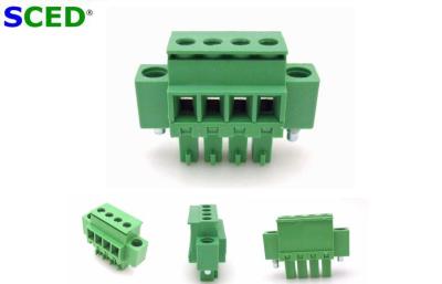 China Pluggable Electrical Terminal Blocks Pitch 3.81mm 300v Flange Single Screw for sale