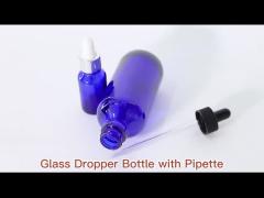 Flesje met glazen dop voor THC-olie Amber Blauw Zwart Kinderwaardig Glasflesje met dropper
