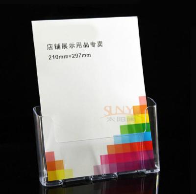 Cina supporti acrilici dell'opuscolo dei chiari strizzacervelli di 3mm trasparenti per l'esposizione di A4 A5 Ducument in vendita
