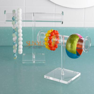 China T-Stangen-Schmuck-Ausstellungsstand-Acrylarmband-Halsketten-Halter-Kristallglas-großes rundes Rohr zu verkaufen
