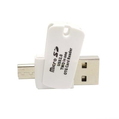 China 2 in 1 OTG Card reader USB Male To Micro USB OTG Adapter With TF/SD Card Reader For Android Smartphone Tablet for sale