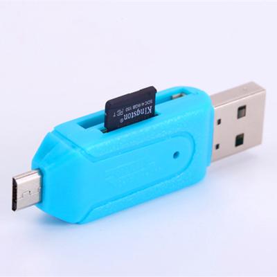 China 2 in 1 OTG Card reader USB Male To Micro USB OTG Adapter With TF/SD Card Reader For Android Smartphone Tablet for sale