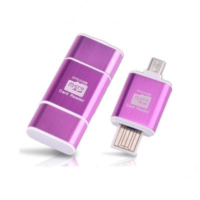 China 2 in 1 OTG Card reader USB Male To Micro USB OTG Adapter With TF/SD Card Reader For Android Smartphone Tablet for sale