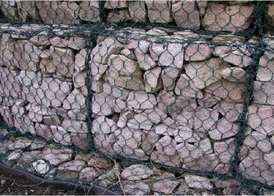中国 ポリ塩化ビニール上塗を施してある六角形のGabion箱80X100mmの拡掘Gabion 2X1X1M 販売のため