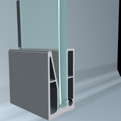 China W45*H80mm Aluminum U Base Channel for Glass Pool Fencing in Stair Railings / Handrails for sale