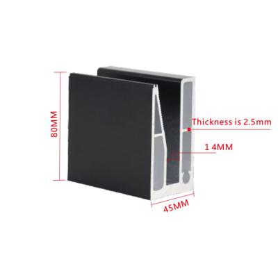 China W45*H80mm Aluminum U Base Channel for Glass Pool Fencing in Stair Railings / Handrails for sale