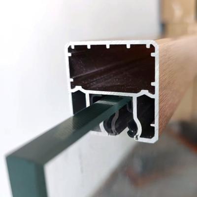China Flooring Mounted Sanding Anodized Frameless Glass Balustrade for Balcony and Stairs for sale