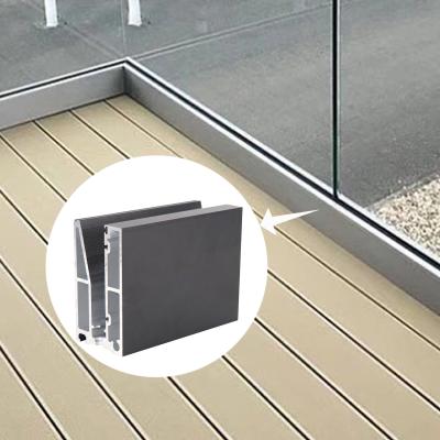 China Aluminum Alloy U Channel Frameless Glass Railing System With LED Light At Ningbo Port for sale