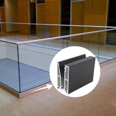 China Aluminum U Channel Balustrade Handrail Fixed Fitting for Frameless Glass Flooring Mounted for sale