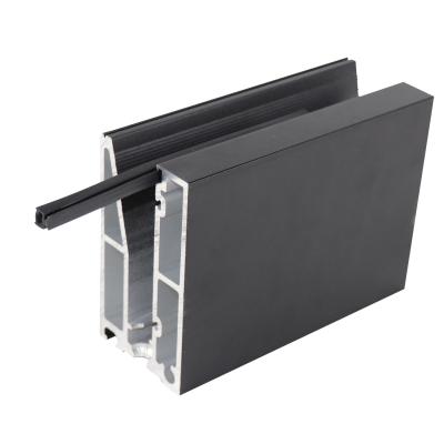 China Temper Glass enclosure undercut Modern Design U Channel Glass Railing with LED Light for sale