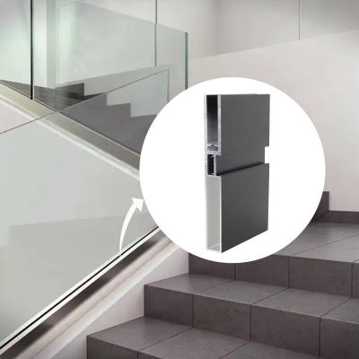 China Balustrade Channel Railing Glass Aluminum Channel for Tempered Laminated Balcony Glass for sale