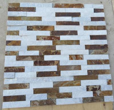 China stone wall decor natural stone culture panel stone look wall paneling 600x150mm for sale