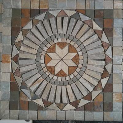 China mosaic flat stones tiles in flower pattern for sale