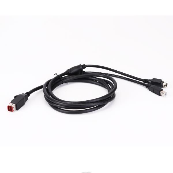 Quality 5A Nylon 24V Powered USB Cable To USB-B Male And Hosiden Plug For Printer for sale