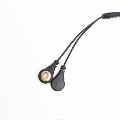 China 30cm ECG Medical Cables 2 Lead 4.0mm Electrode Snaps To RP SMA Female Right Angle for sale