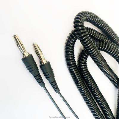 China Custom High Flexibility Banana Plug Connector Spiral Coiling Cables Flexible Strong For Audio Speaker for sale