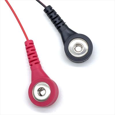 China Medical Cable RCA To Button Snap Custom Lead Wire With Button Snap Connector Electrode for sale