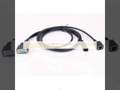 柔軟なD SUBケーブル DB9ピン 女性からRJ45と3ピン DIN ジャック延長ケーブル シールド