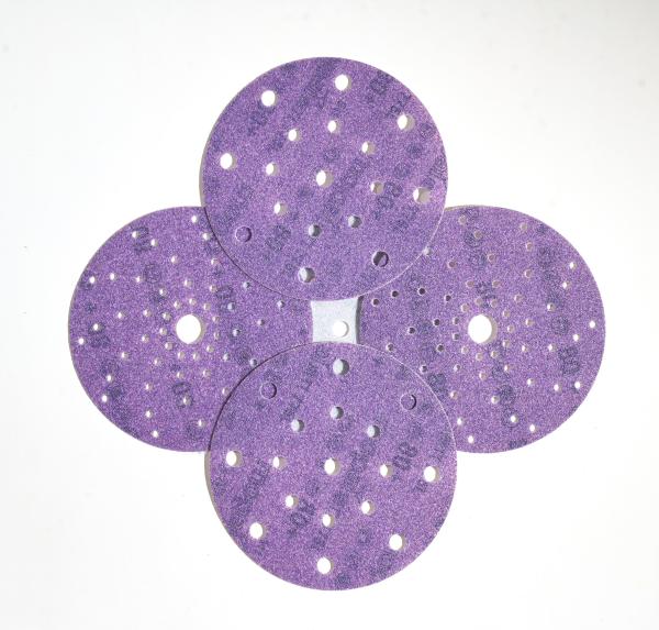 Quality Wholesale Sandpaper Purple Ceramic Sanding Disc 150mm 6 Inch Hook and Loop Sanding Paper Abrasive Discs for Automotive for sale