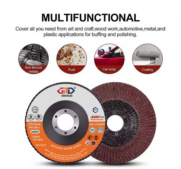 Quality High Hardness 125mm Grinding Machine Metal Abrasive Polishing Flap Wheels for sale