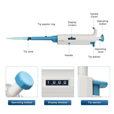 China Lab Consumables Single Channel Plastic Micropipette Tips Adjustable Volume Pipette7 Inch LCD Touch Screen for sale