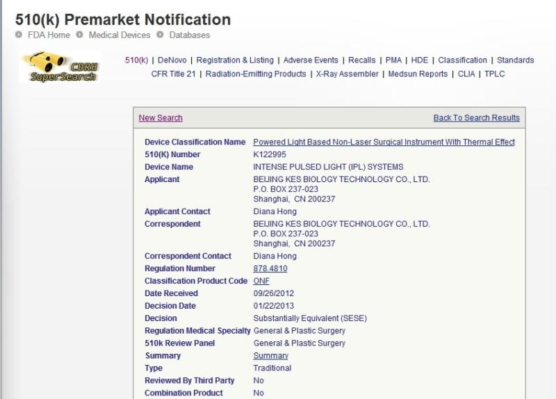 FDA Certificate - Beijing KES Biology Technology Co., Ltd.