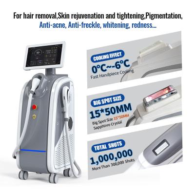 China 2 in 1 multifunctionele schoonheidsmachine 2 handstuk diode laser IPL machine Te koop
