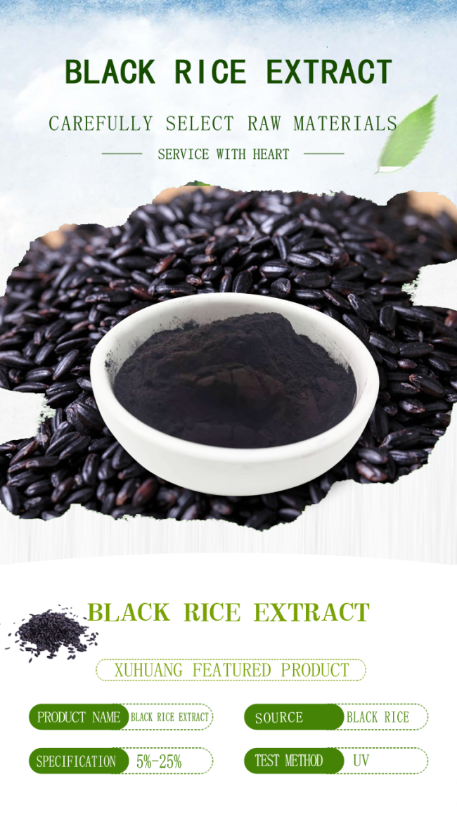Oryza Sativa Black Rice Extract Dark Purple Powder Anthocyanidins 25% 0