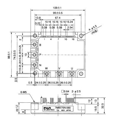 China Módulo de poder do módulo de poder 7MBI75N-060-10 de IGBT IGBT (600V/75A) FUJITSU IGBT à venda