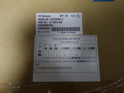 Cina G151EVN01.0 AUO	15,1»    LCM	Tipi LCD industriali del pannello 1280×248 in vendita