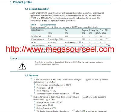 China Microplaqueta do circuito integrado do transistor do poder LDMOS da freqüência ultraelevada do transistor de poder BLF878 do RF à venda