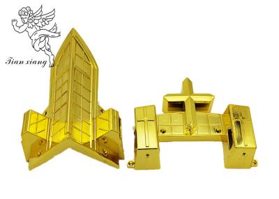 China Gold ABS Kunststoff Särge Möbel Särge Ecke mit Kreuz Dekoration zu verkaufen
