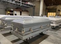 China Rectangle Stainless Metal Casket With Durable Metal Construction for sale
