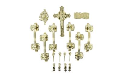 China Plastic Funeral Coffin Handles African Style H9002 Set Customized In Gold Color for sale