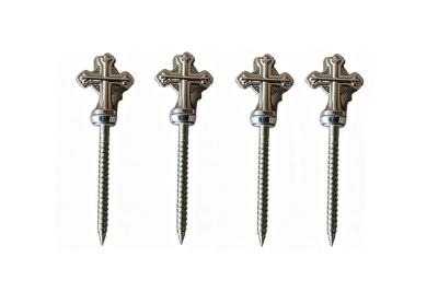 China ElectroPlating Zinc Coffin Screw 10# Funeral Hardware Cross Shaped Decoration for sale