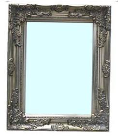 China antique silver wood framed wall mirror for sale