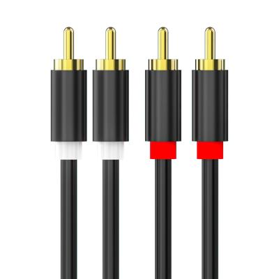 Cina Il maschio 2RCA ad oro maschio 2RCA ha placcato l'audio cavo, il nero 6 Ft 3,5 millimetri di audio cavo in vendita