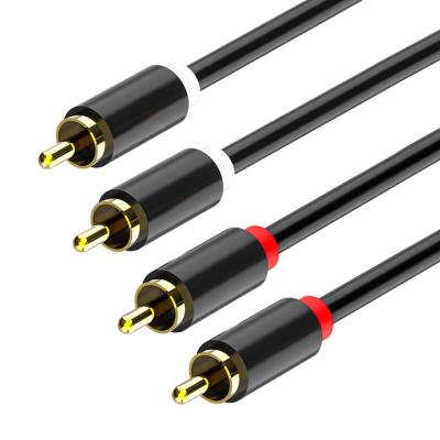 Cina Il maschio 2RCA ad oro maschio 2RCA ha placcato l'audio cavo, il nero 6 Ft 3,5 millimetri di audio cavo in vendita