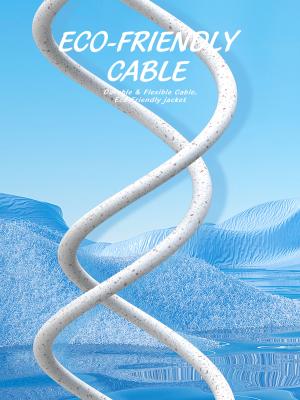 中国 マイクロUSBデータ充満ケーブルのためのムギ色の環境に優しい材料の生物分解性ケーブル 販売のため