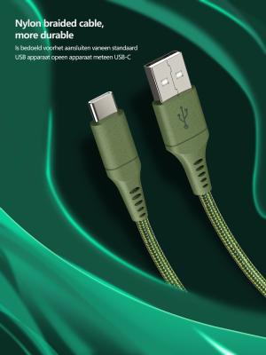 Cina Tipo di cavo di carico amichevole di ECO linea di dati intrecciata di nylon di C per il carico del cavo di iPhone velocemente biodegradabile in vendita