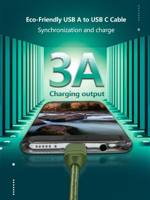 Cina Tipo di cavo di carico amichevole di ECO linea di dati intrecciata di nylon di C per il carico del cavo di iPhone velocemente biodegradabile in vendita