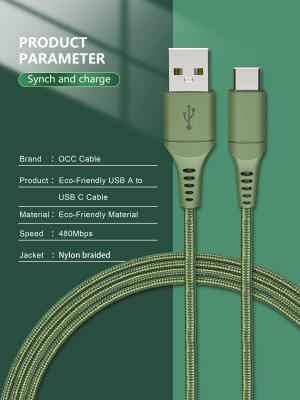 Cina Tipo di cavo di carico amichevole di ECO linea di dati intrecciata di nylon di C per il carico del cavo di iPhone velocemente biodegradabile in vendita