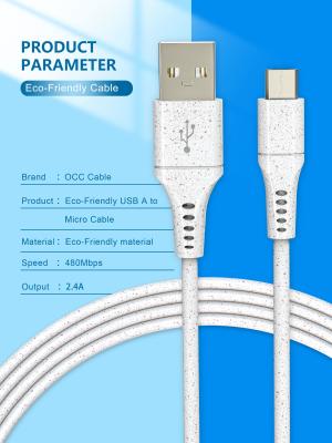 Cina Wheat Straw PD USB Data Cable Android Micro 2.4A Fast Charging Cable in vendita