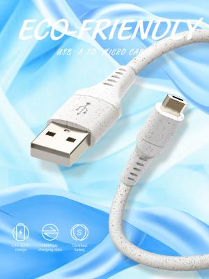 Cina Wheat Straw PD USB Data Cable Android Micro 2.4A Fast Charging Cable in vendita