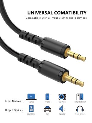 Cina 3.5mm Male To Male Stereo Aux Cord 3ft 1m Tangle Free Compatible With Headphone Phone 2018 in vendita